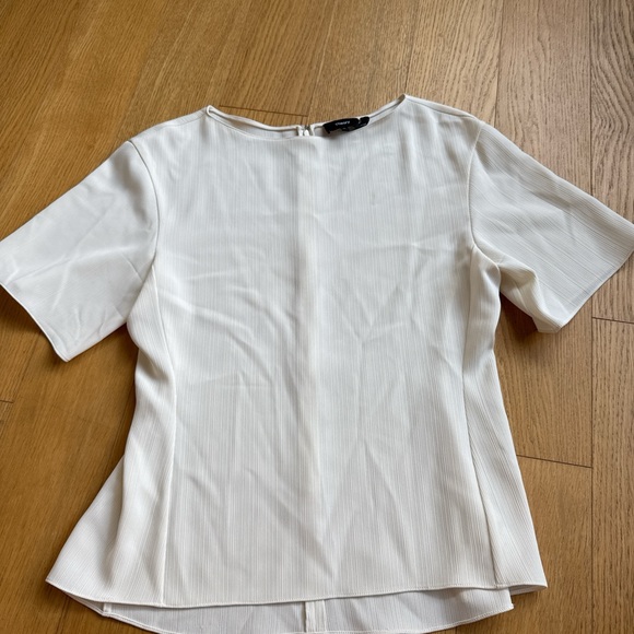 Theory | Tops | Theory White Short Sleeve Blouse | Poshmark